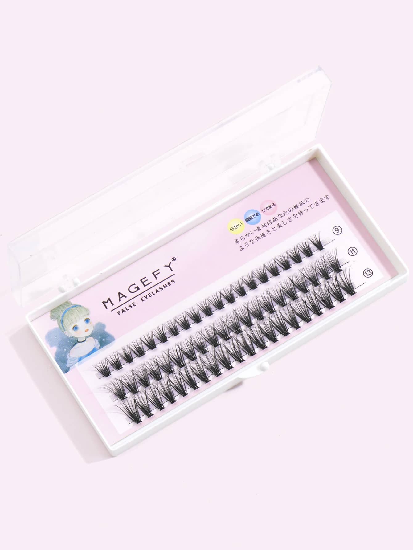 MAGEFY 30 Roots 60 Clusters Of Fishtail Segmented Eyelashes,9-11-13mm ...