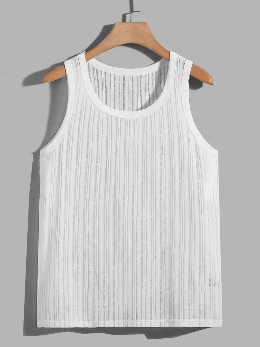FeverCity Men Solid Sheer Tank Top | SHEIN USA