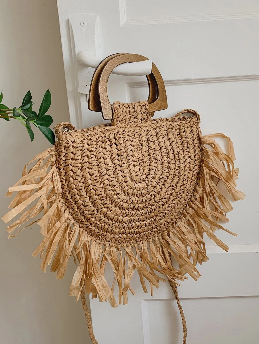 Fringe Decor Straw Bag | SHEIN USA