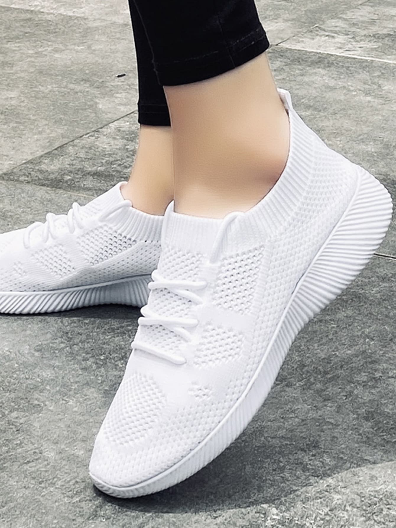 Women's White Lace-up Road Running Shoes, Front Runner | SHEIN ASIA
