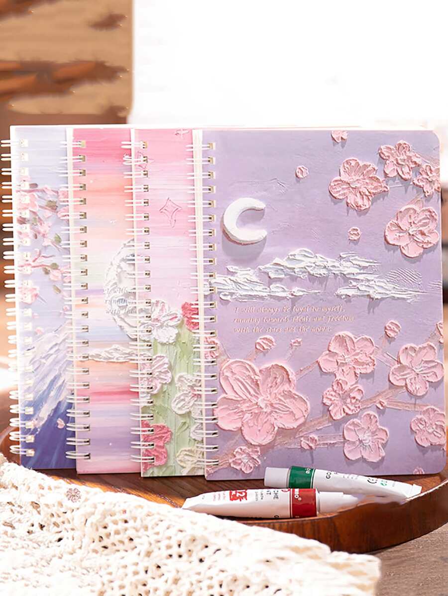 1pc Oil Painting Pattern Random Spiral Notebook | SHEIN USA