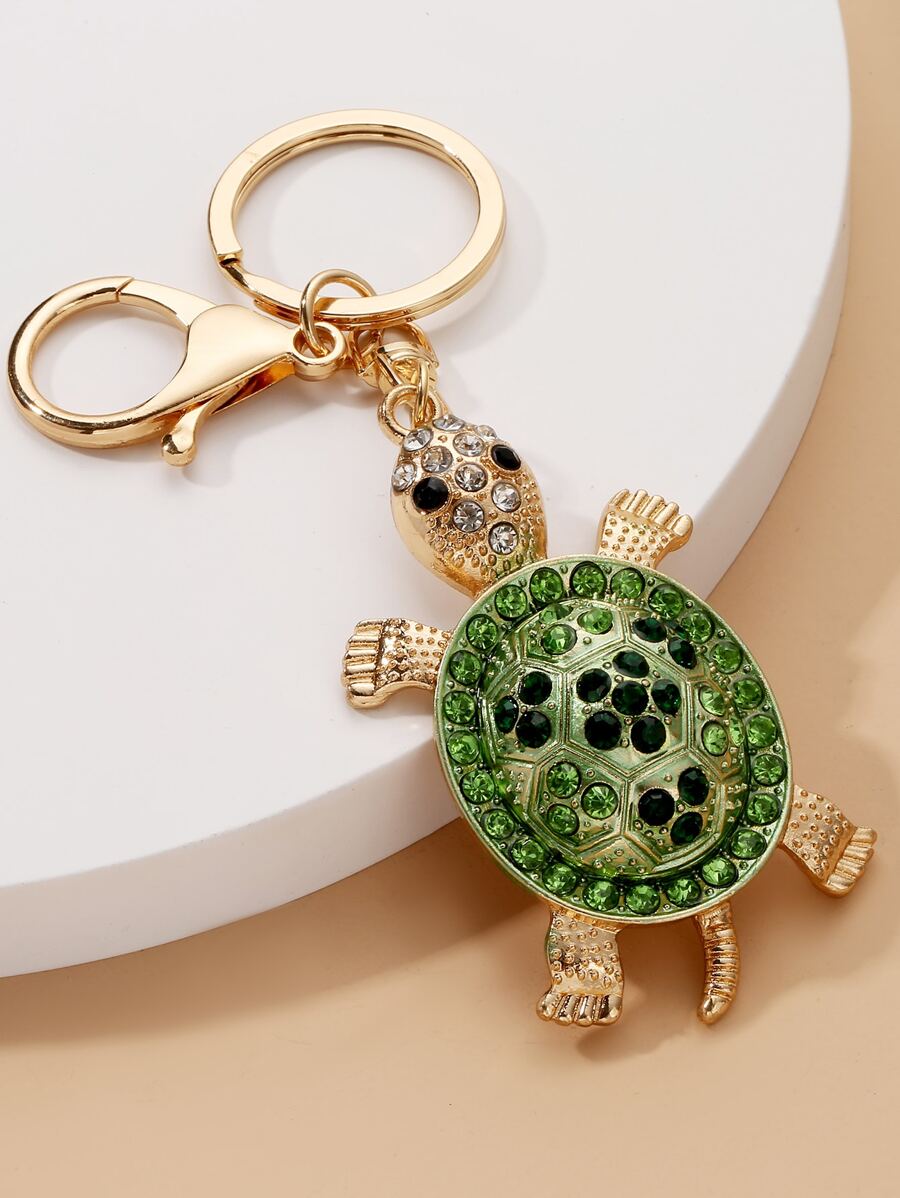1pc Women's Diamond-Studded Alloy Sea Turtle Keychain, 3d Realistic ...