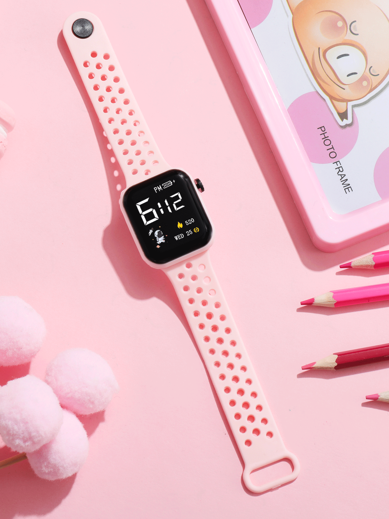 Eyelet Design Strap Water Resistant Square Electronic Watch | SHEIN