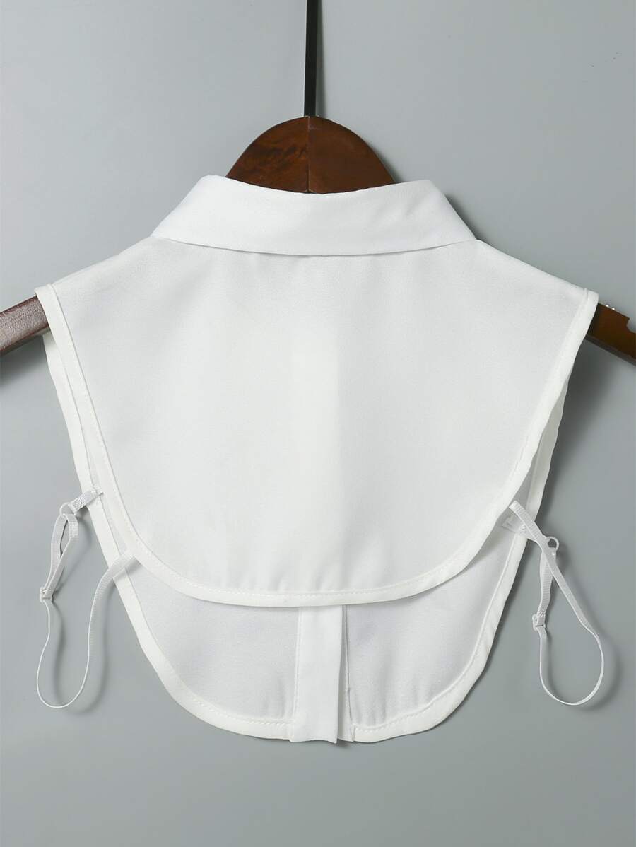 1pc Comfortable Fabric Solid White Plain Fake Collar Women Faux Collar ...