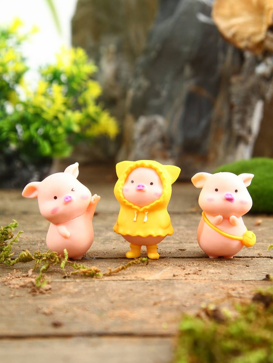 3pcs Pig Shaped Garden Ornament | SHEIN USA