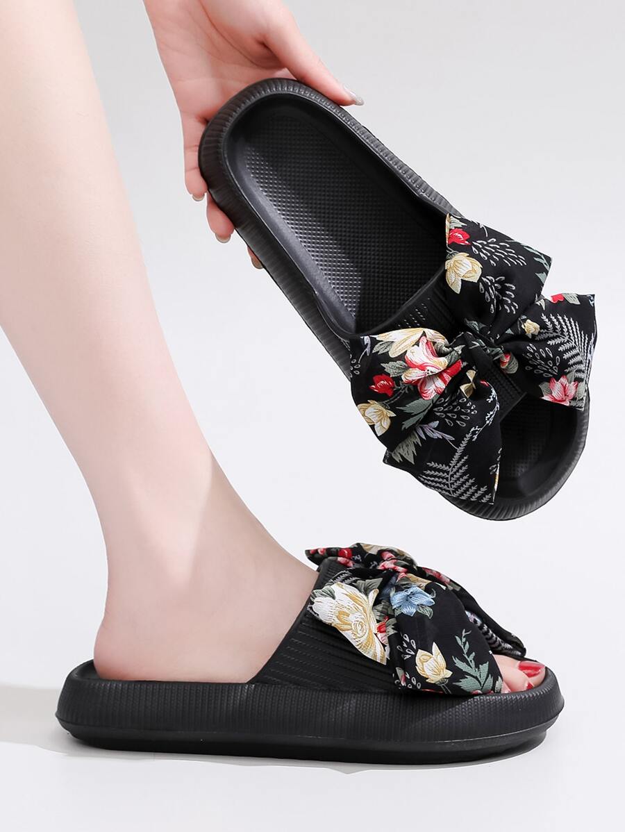 Bow Detail Slides | SHEIN USA