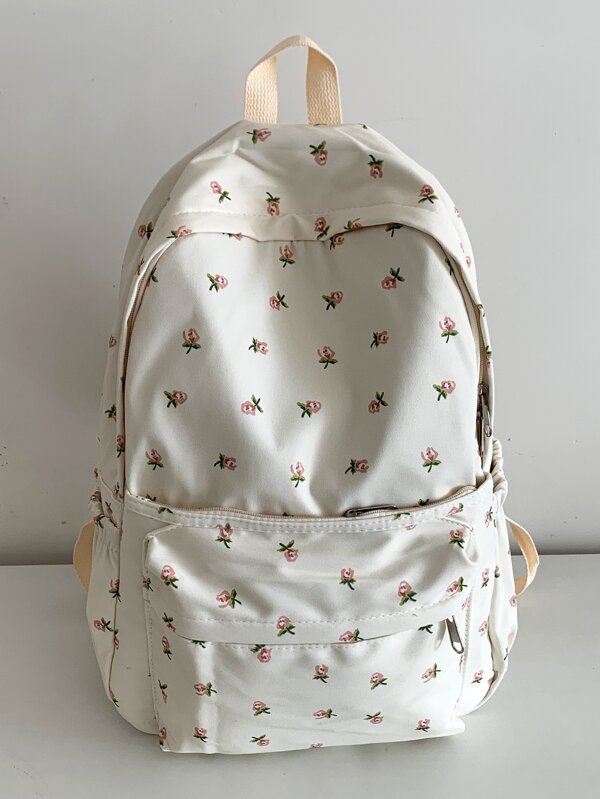 Lightweight Ditsy Floral Print Functional Backpack School Bag For ...