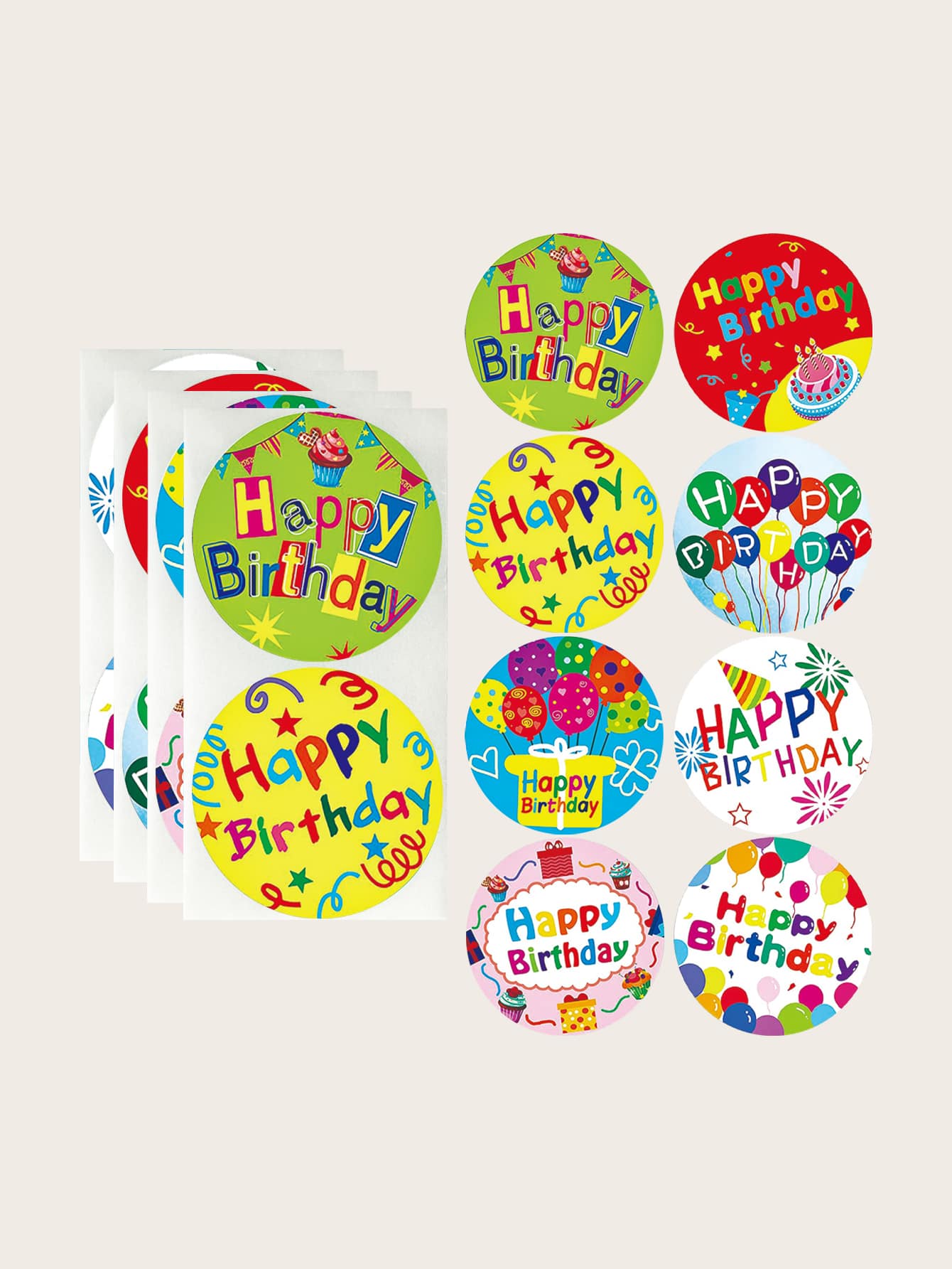 50pcs Birthday Gift Sticker, Colorful Birthday Gift Decoration Sticker ...
