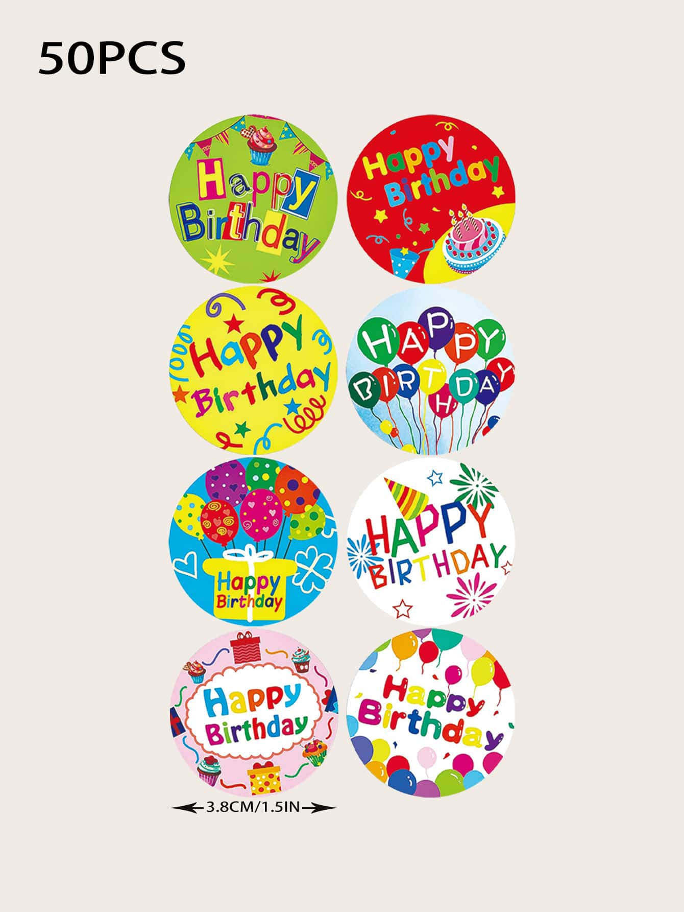 50pcs Birthday Gift Sticker, Colorful Birthday Gift Decoration Sticker ...