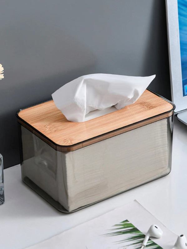 1pc Plain Tissue Storage Box, Modern Plastic Multifunction Tissue Box ...