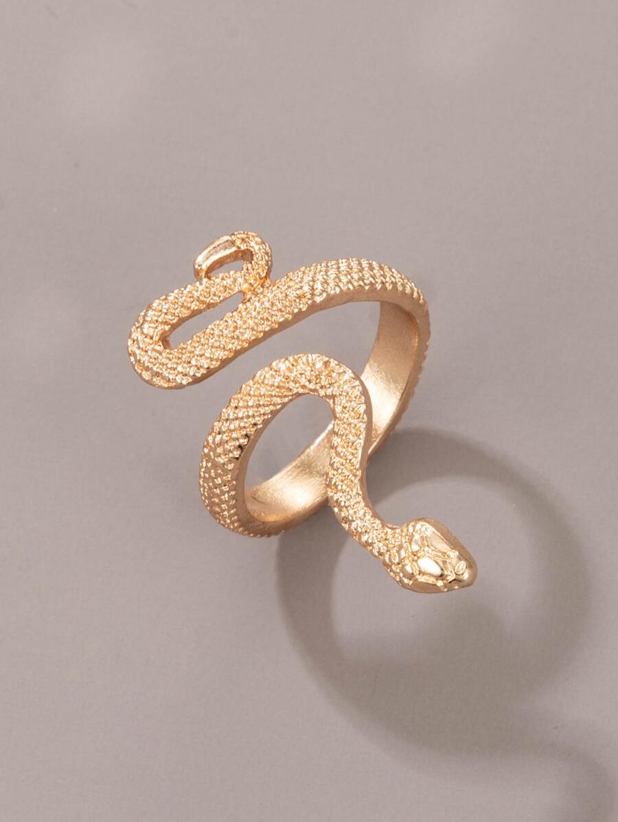 Textured Metal Snake Design Ring | SHEIN USA