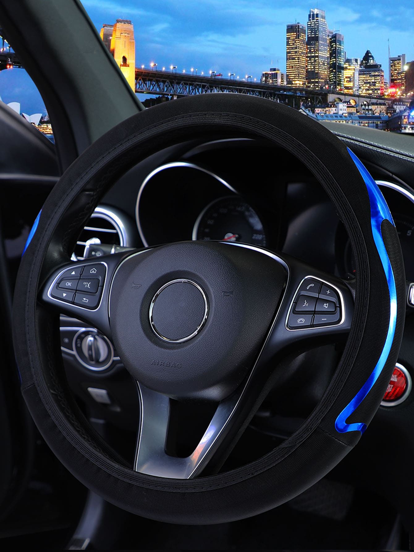 1pc Colorblock Car Steering Wheel Cover | SHEIN USA