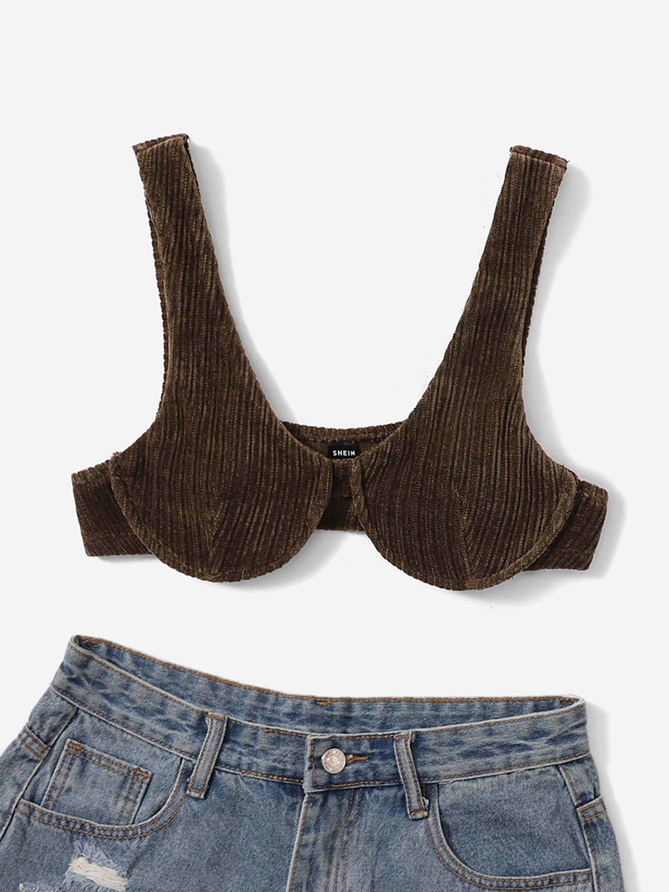 SHEIN ICON Solid Bustier Crop Tank Top | SHEIN USA