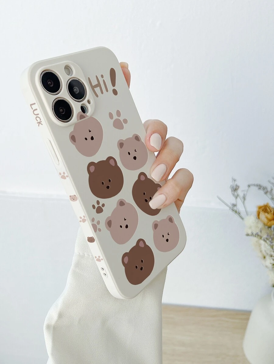 Cartoon Bear Print Phone Case | SHEIN USA