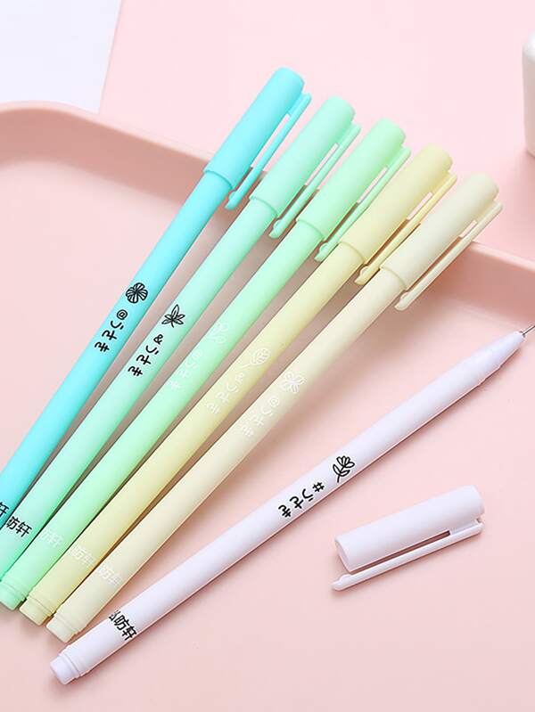 6-Pack Quick-Drying Black Gel Pens | SHEIN UK