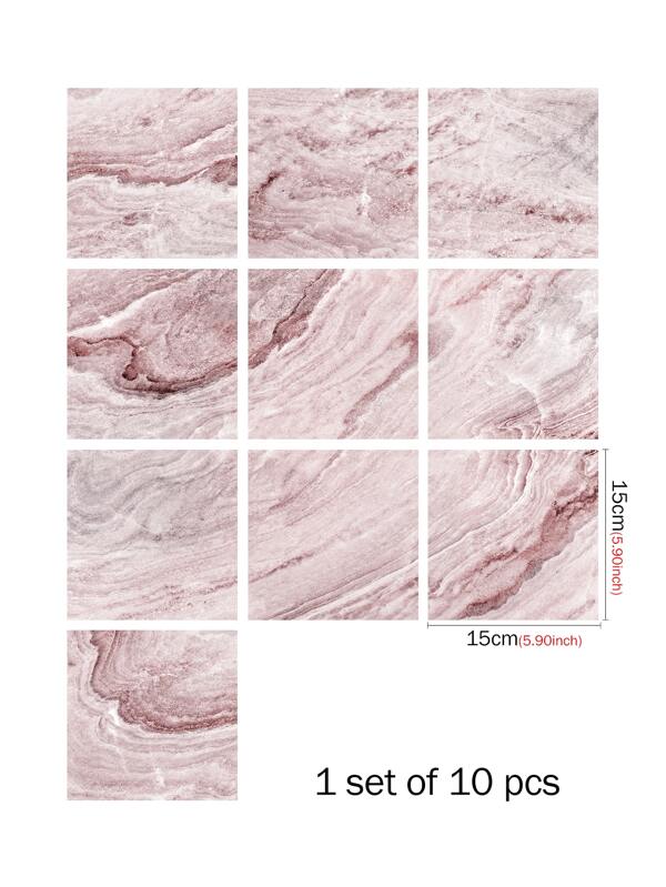 10pcs Marble Pattern Wall Tile Sticker | SHEIN USA