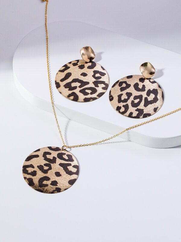 3pcs Leopard Print Jewelry Set | SHEIN USA