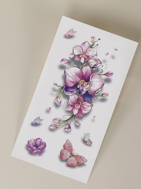 1sheet Flower Pattern Tattoo Sticker | SHEIN USA