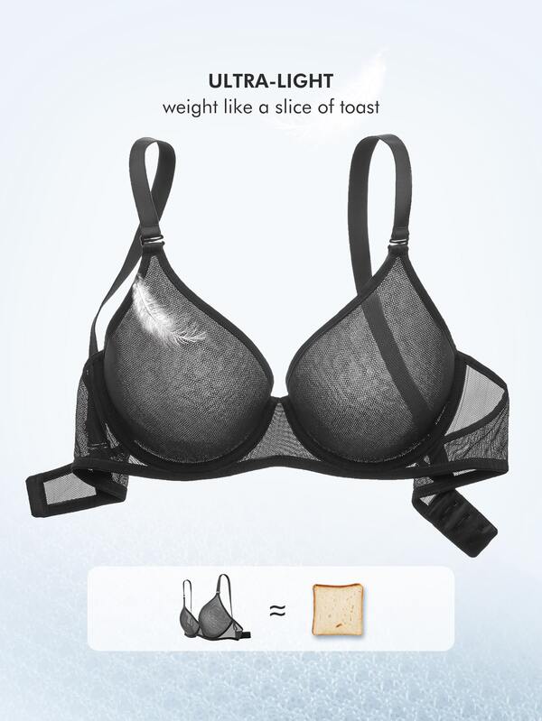 Luvlette Sheer Vitality Mesh Support Bra | SHEIN USA