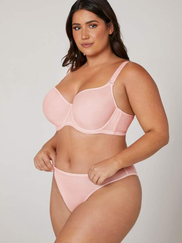 Luvlette Plus Sheer Vitality Curve Full Coverage Bra | SHEIN USA