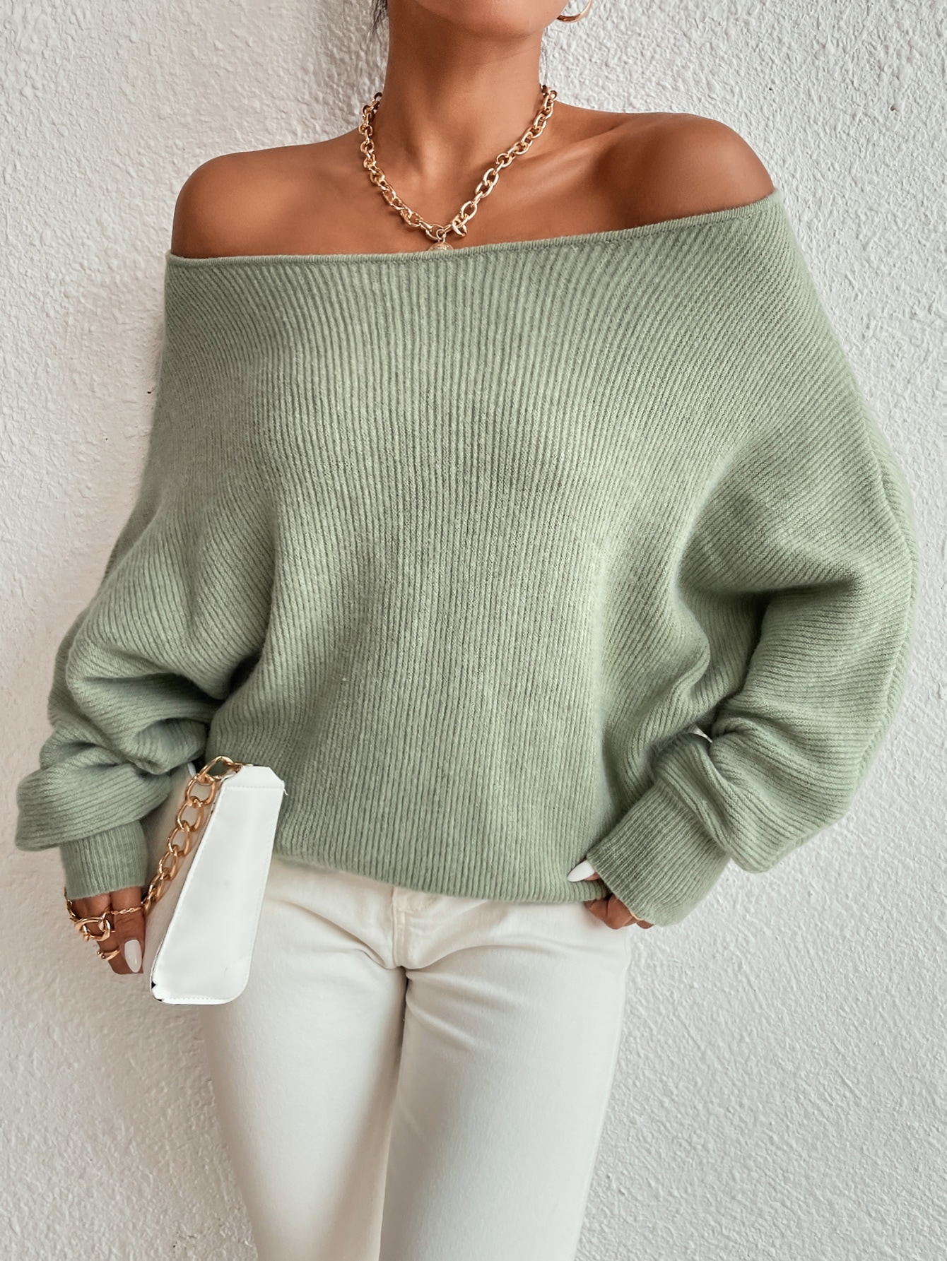 Shein Privé Off Shoulder Batwing Sleeve Sweater Shein Usa