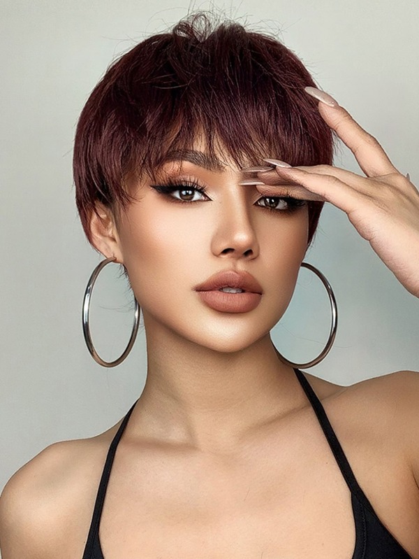 Short Straight Synthetic Wig With Bangs | SHEIN South Africa
