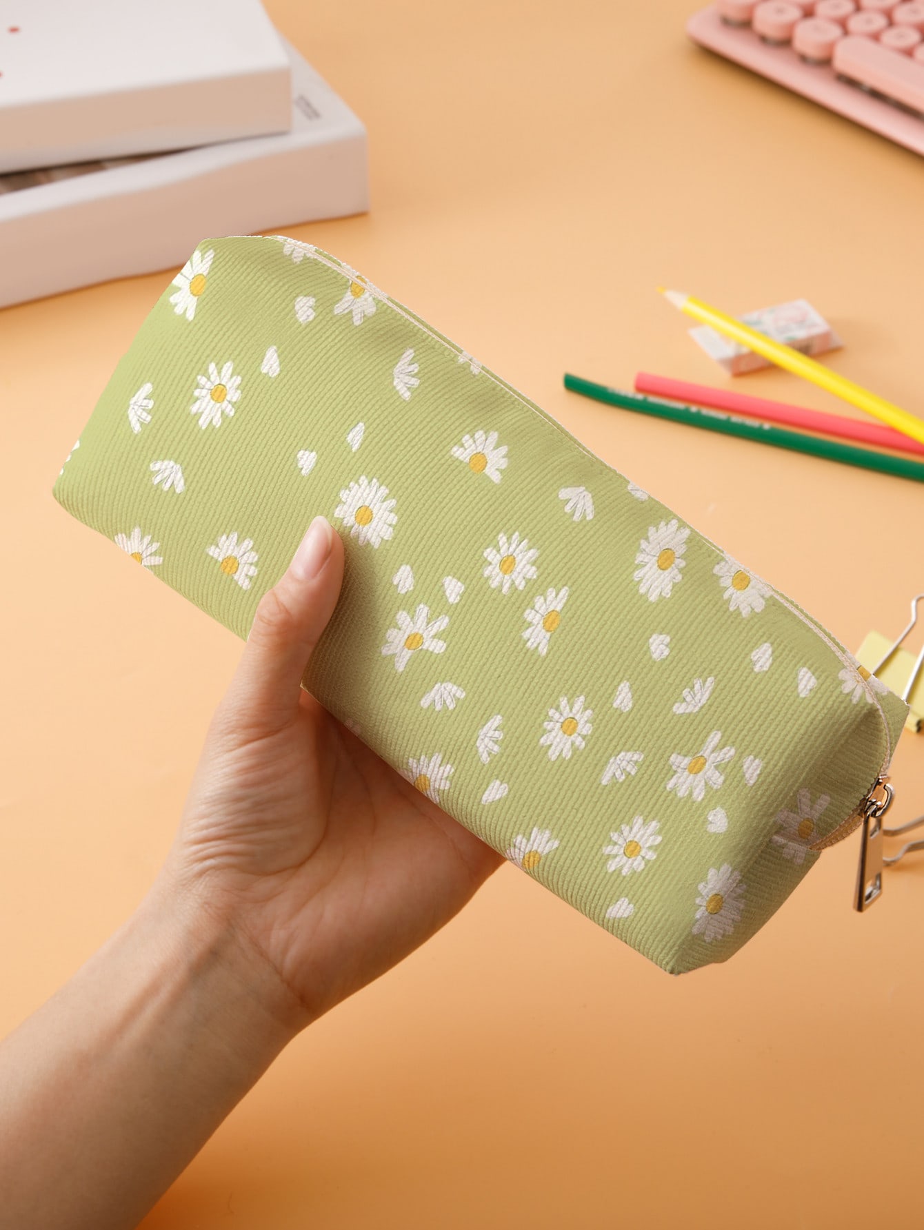 Daisy Print Pencil Case