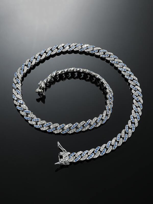 For Women Men Rhinestone Chain Necklace Cuban Chain Bling Iced Out, For ...