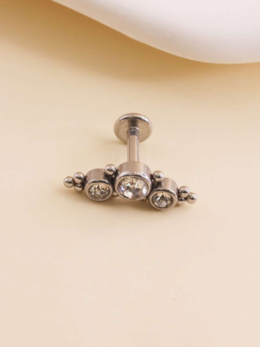 Cubic Zirconia Dekor Labret Läppring Unisex rostfritt stål Crystal Punk ...