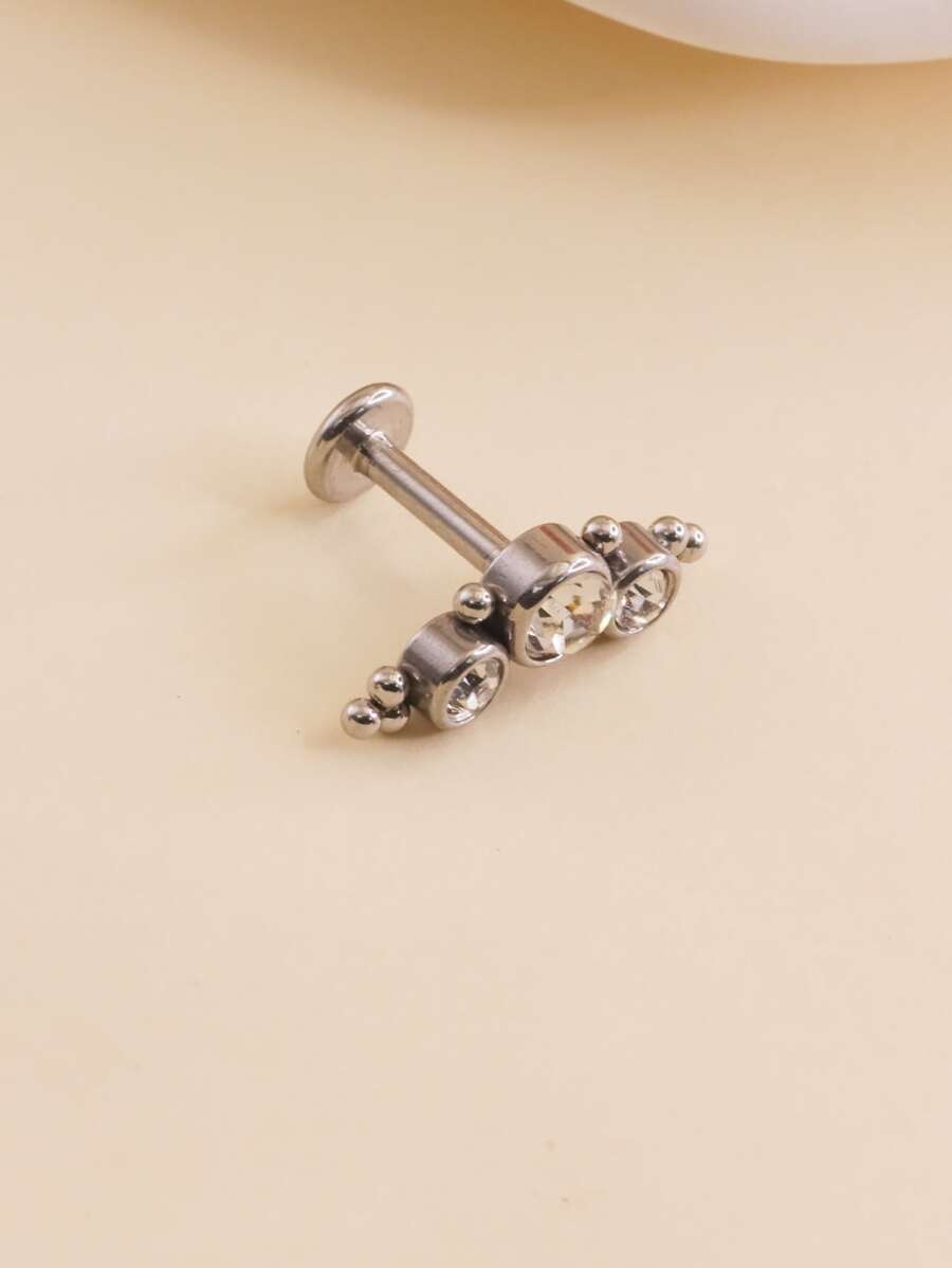 Cubic Zirconia Dekor Labret Läppring Unisex rostfritt stål Crystal Punk ...