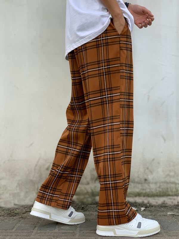 Manfinity Hypemode Homme Pantalon à carreaux à cordon | Mode en ligne ...