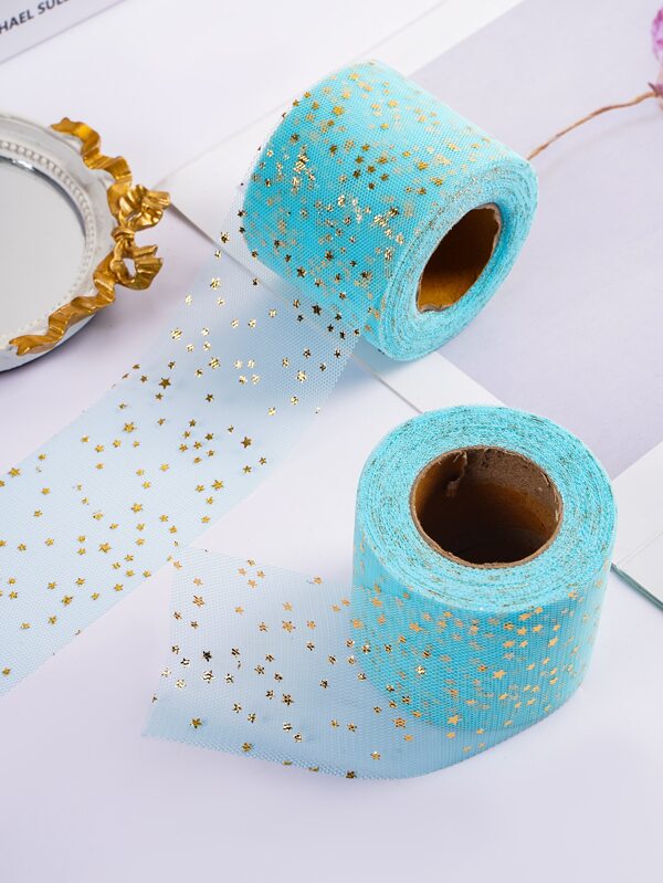 1roll Metallic Star Pattern Gift Wrapping Ribbon | SHEIN USA