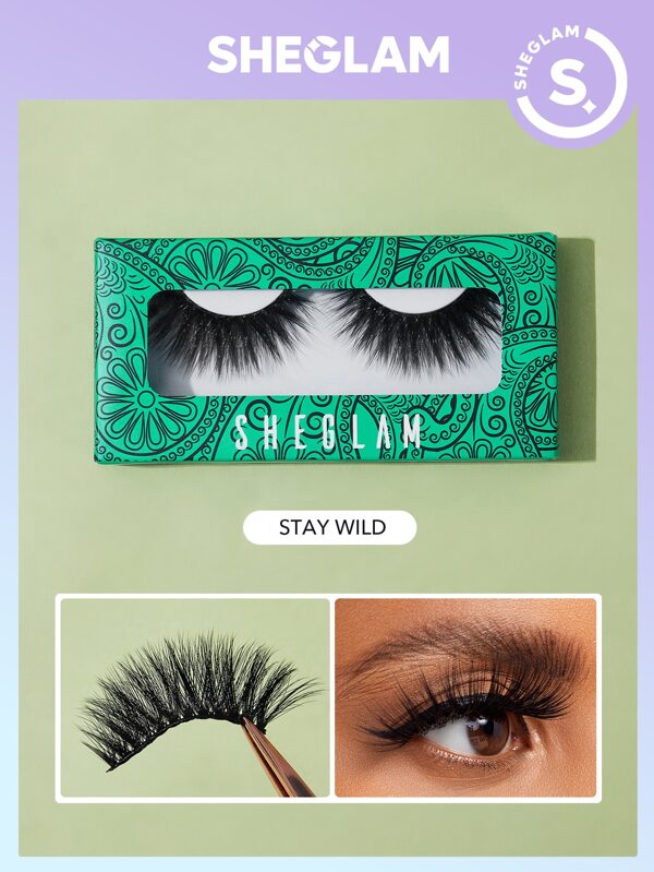 SHEGLAM 1pair Stay Wild Thick Curly False Eyelashes | SHEIN UK