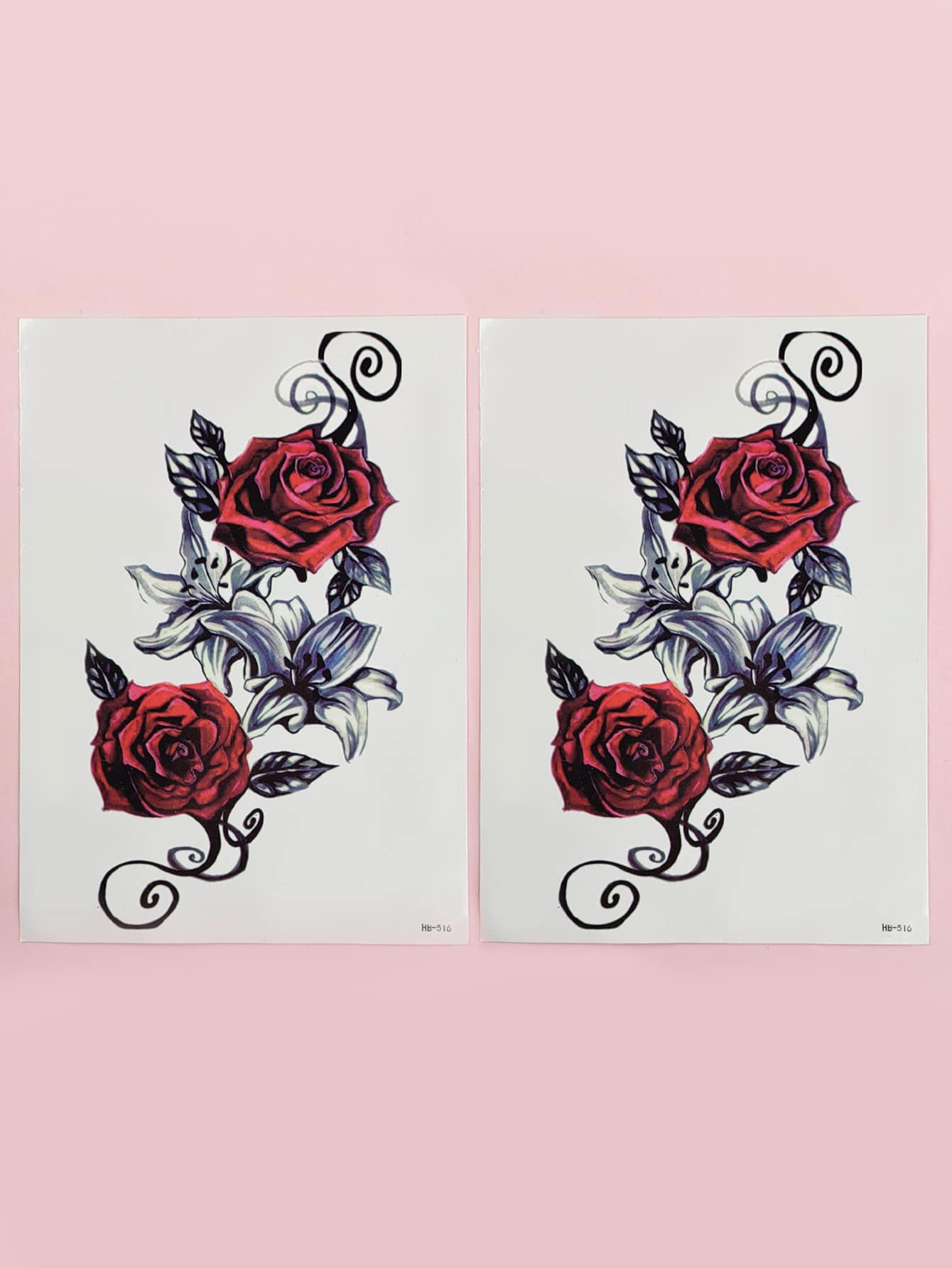 2pcs Rose Patterned Temporary Tattoo Stickers | SHEIN USA