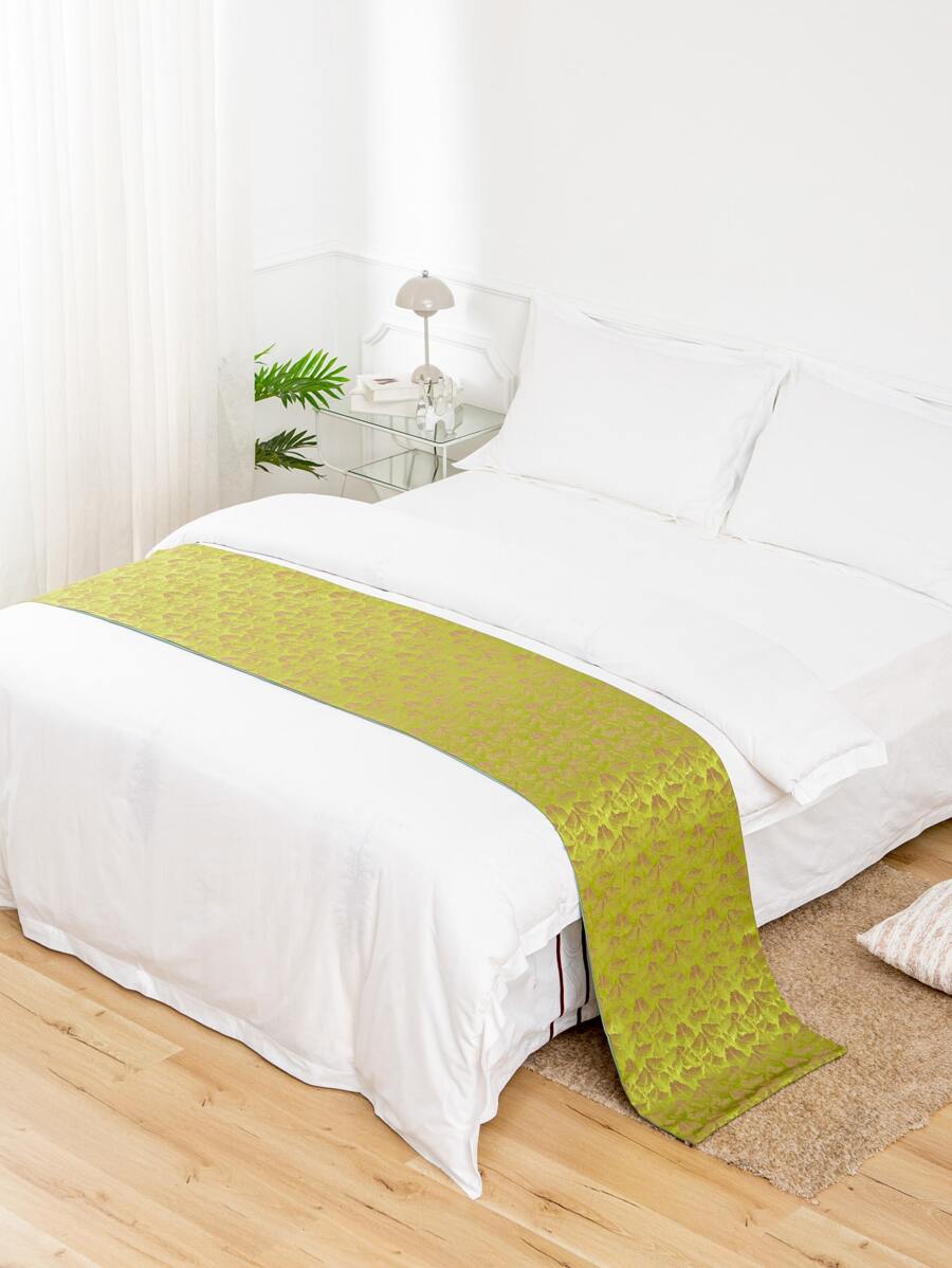 Jacquard Leaf Bed Runner | SHEIN USA