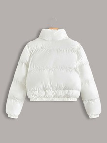 SHEIN Coolane Solid Zip Front Puffer Coat | SHEIN USA