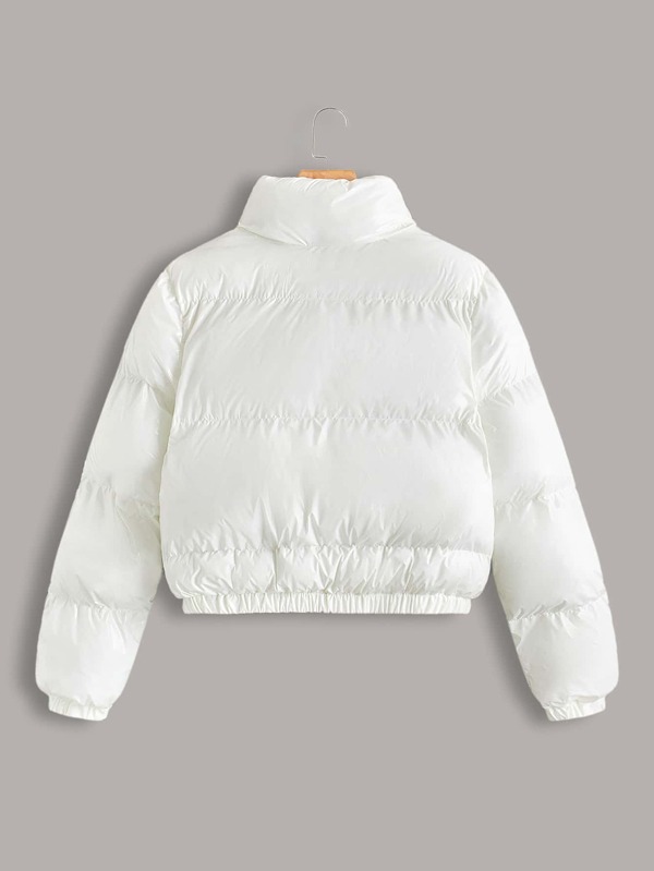 SHEIN Coolane Solid Zip Front Puffer Coat | SHEIN USA