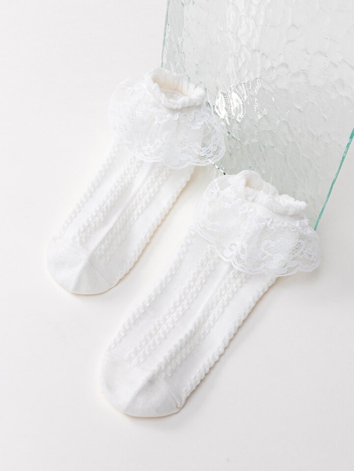 Ruffle Trim Crew Socks | SHEIN EUQS