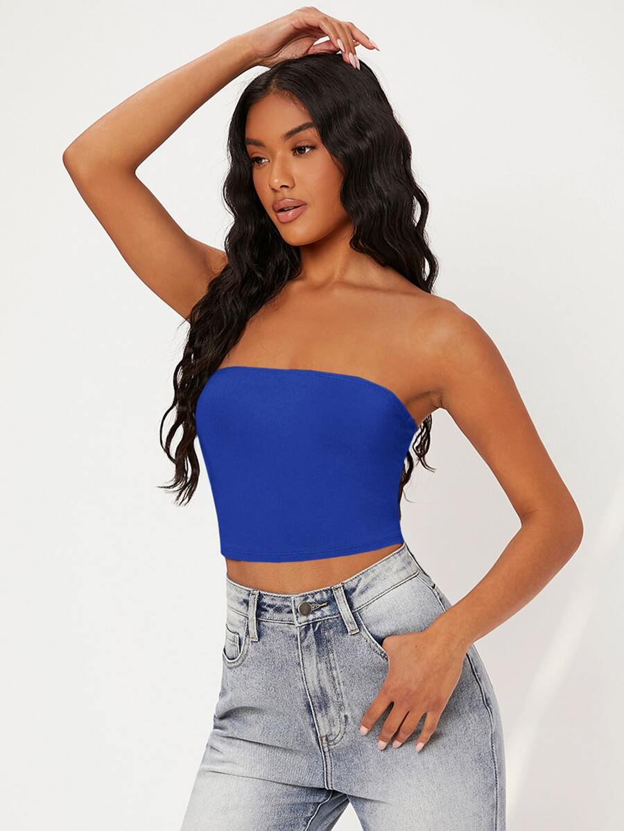 RueChic Solid Tube Top | SHEIN USA