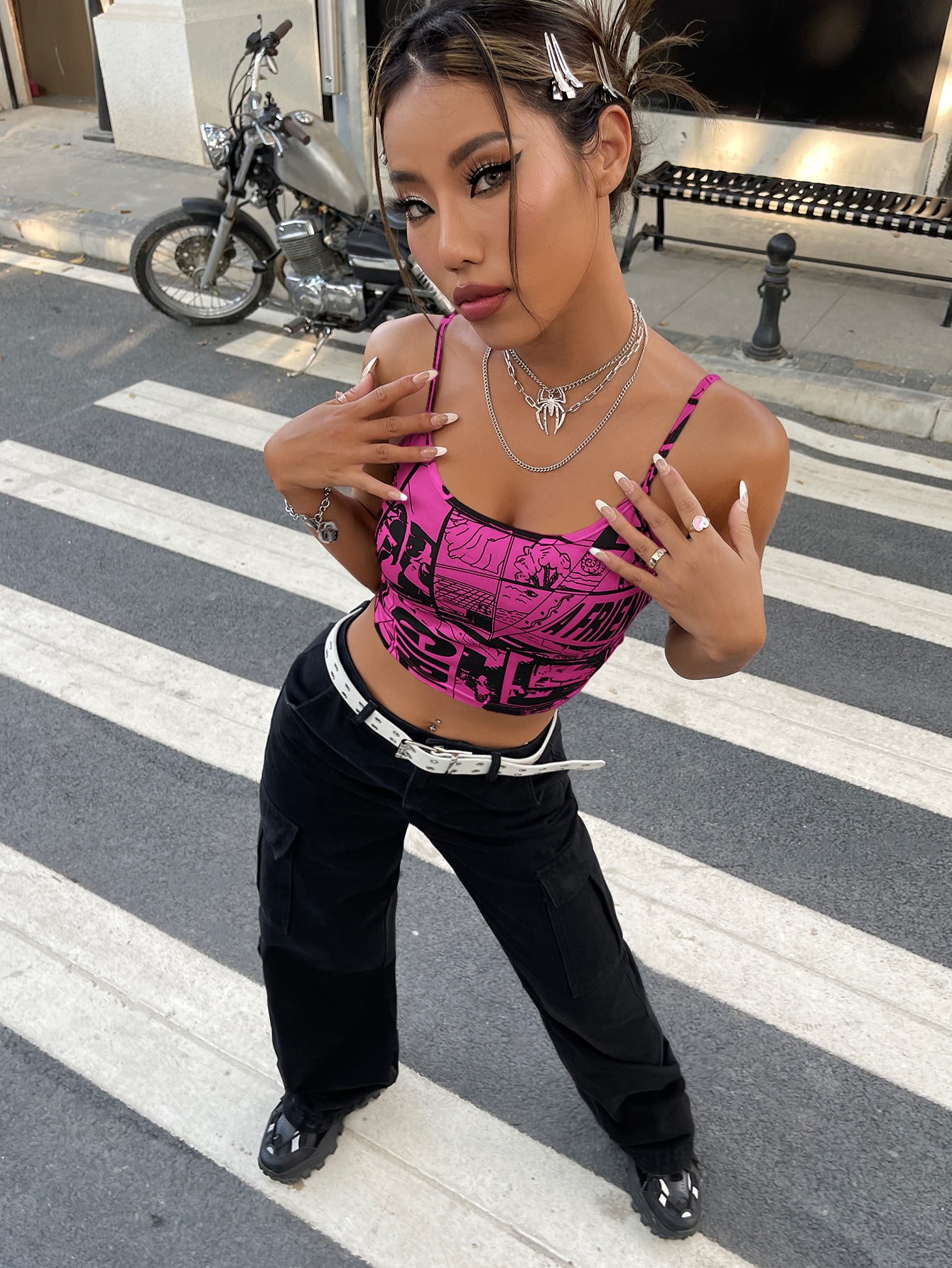 SHEIN ICON 90s Dopamine Dressing Letter & Cartoon Graphic Cami Top for ...