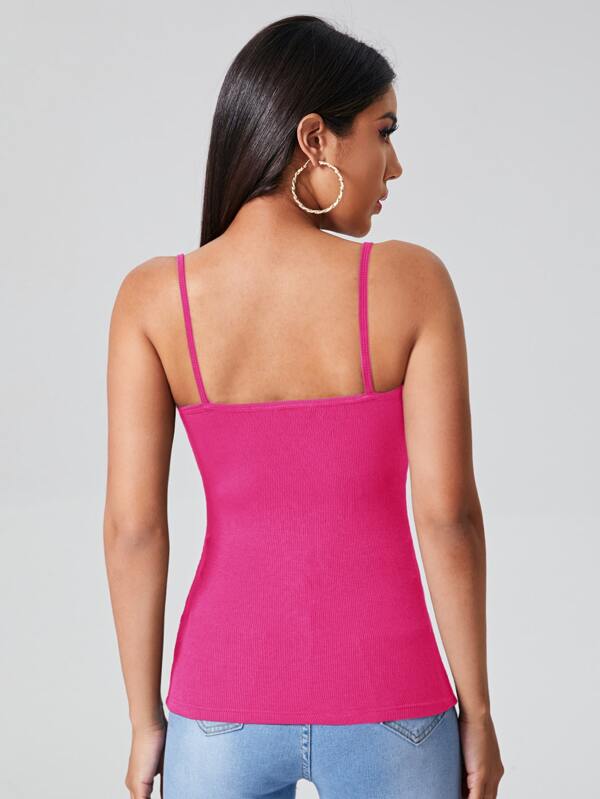 Shein Ezwear Rib Knit Solid Cami Top Shein Usa