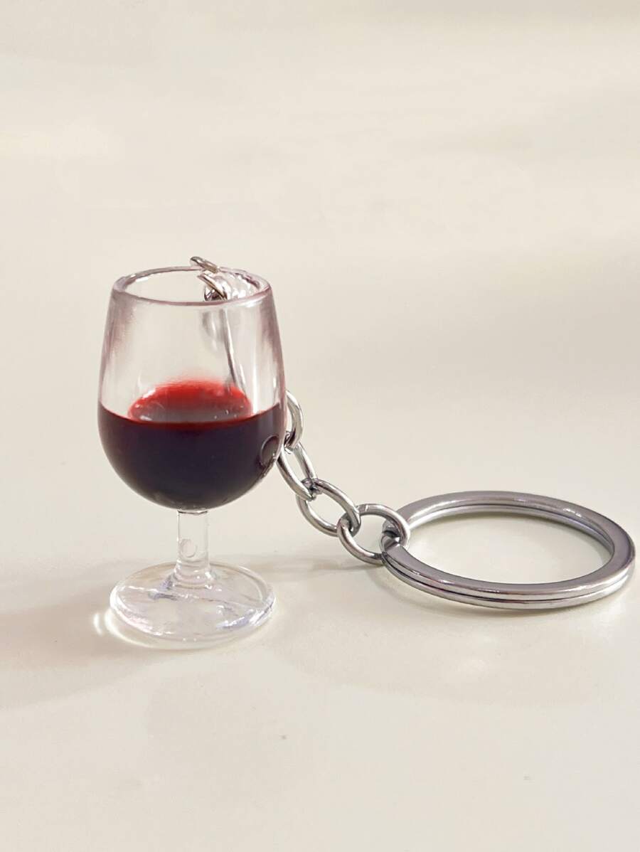 1pc Solid Wine Bottle Shaped Keychain | SHEIN USA