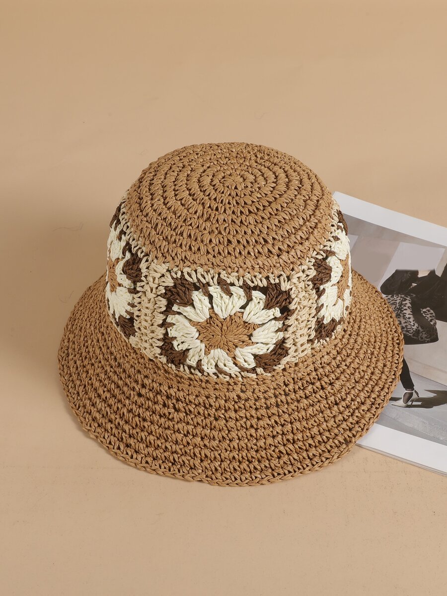 Color Block Straw Hat | SHEIN USA