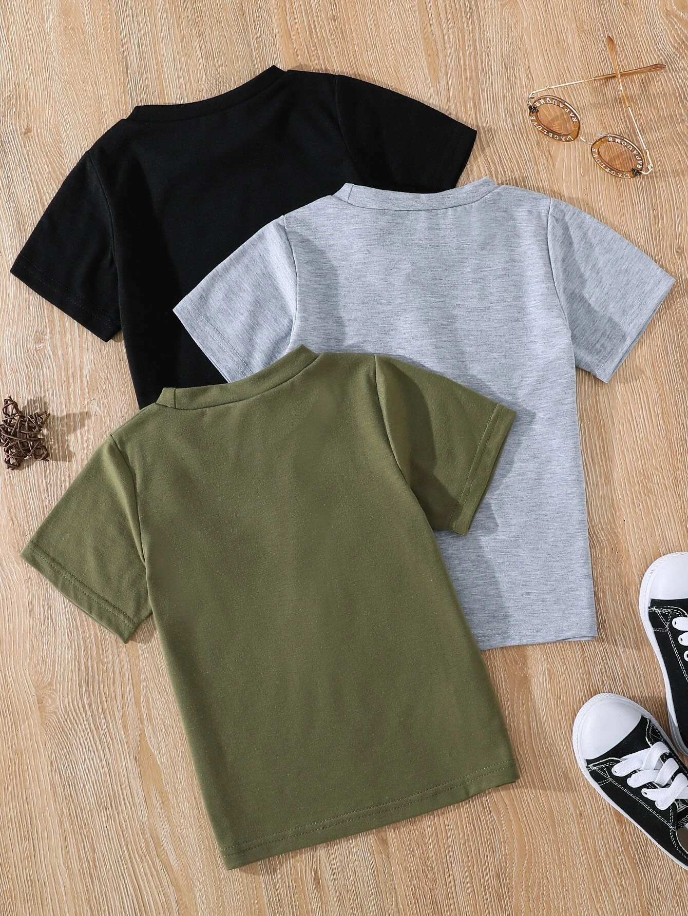 SHEIN Young Boy 3pcs Solid Round Neck Tee | SHEIN USA