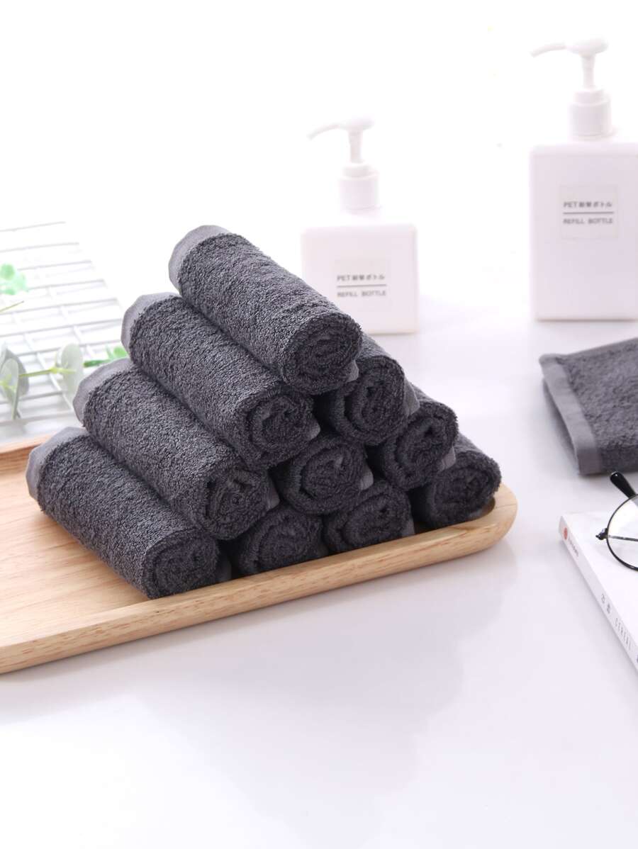 Jeffsun 4pcs Solid Color Face Towel, Simple Fabric Plain Color Facial ...