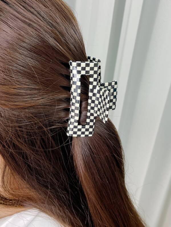 Checkerboard Print Hair Claw | SHEIN USA