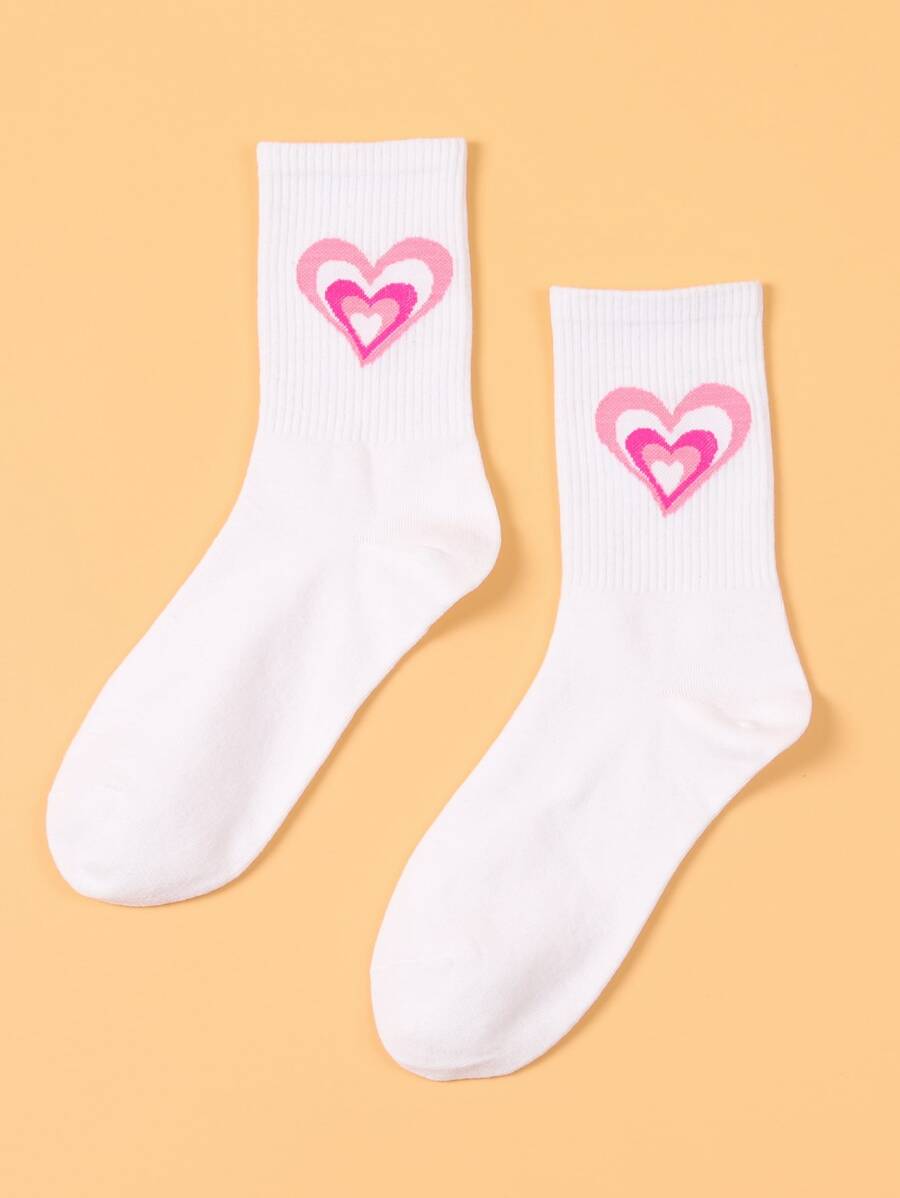 Heart Pattern Crew Socks | SHEIN USA