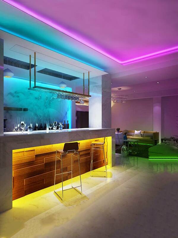 1pc Smart RGB Strip Light With 3 Control Buttons, 30/60/90/150 Leds ...