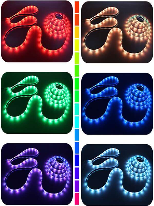 1pc Smart RGB Strip Light With 3 Control Buttons, 30/60/90/150 Leds ...