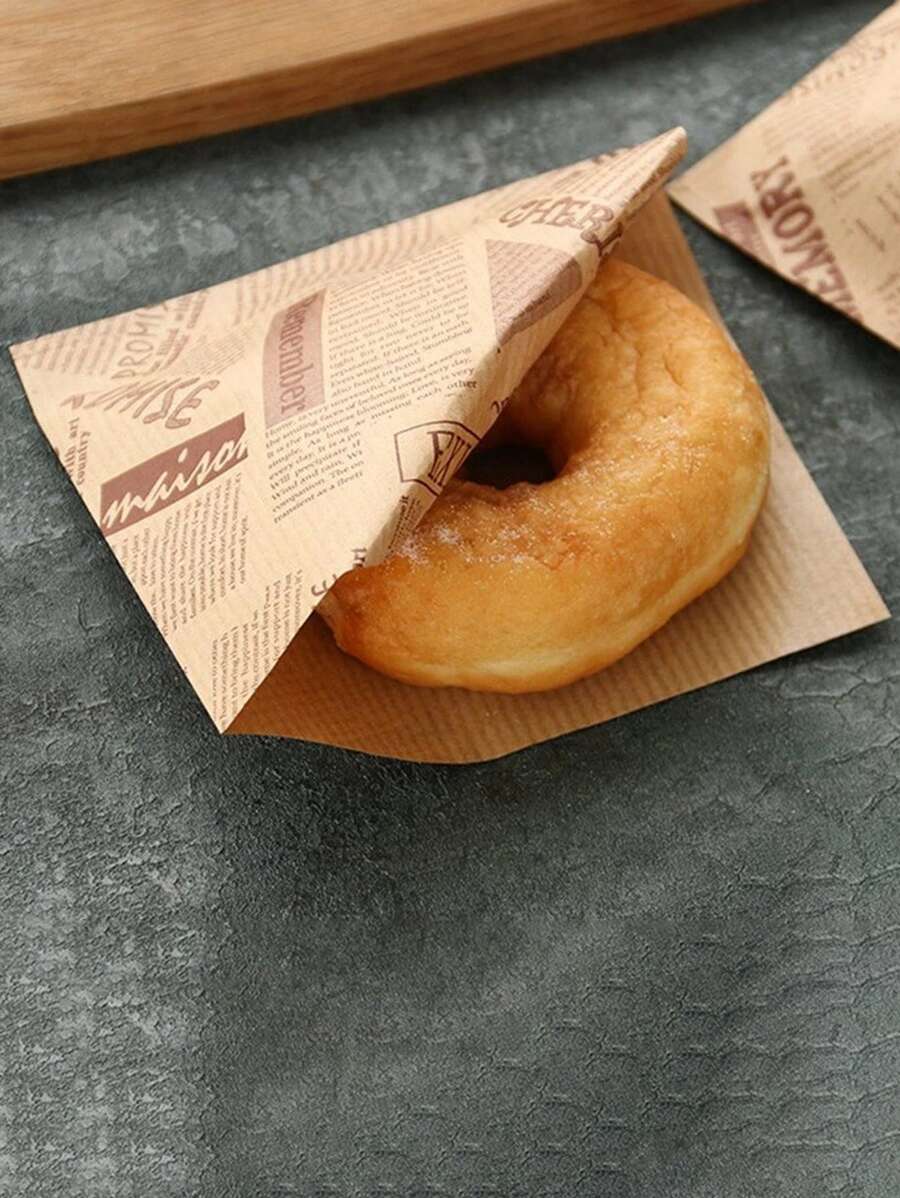 100pcs Baking Printed Greaseproof Paper Square English Newspaper ...